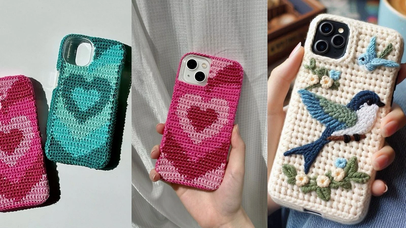 Evde telefon kılıfını kendiniz yapın! Bir tığ bir de el örgü ipi » Mavi ...